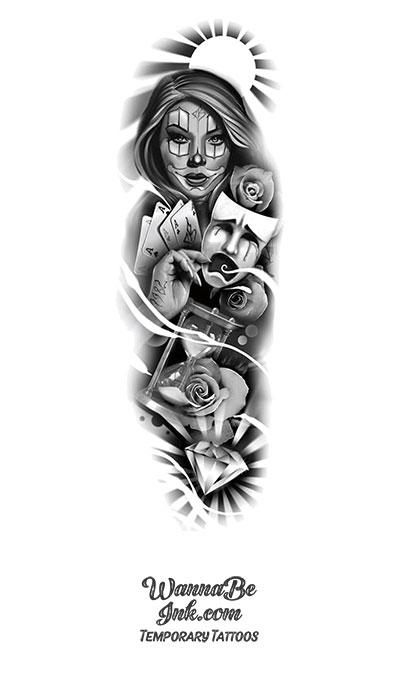 Chola Sleeve Tattoos Cholo Gangster Tattoo Set | Realistic Temporary