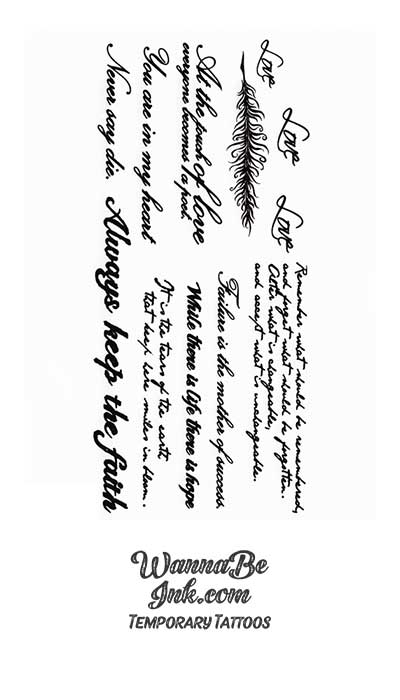 Popular Saying Written in Old English Best Temporary Tattoos ...